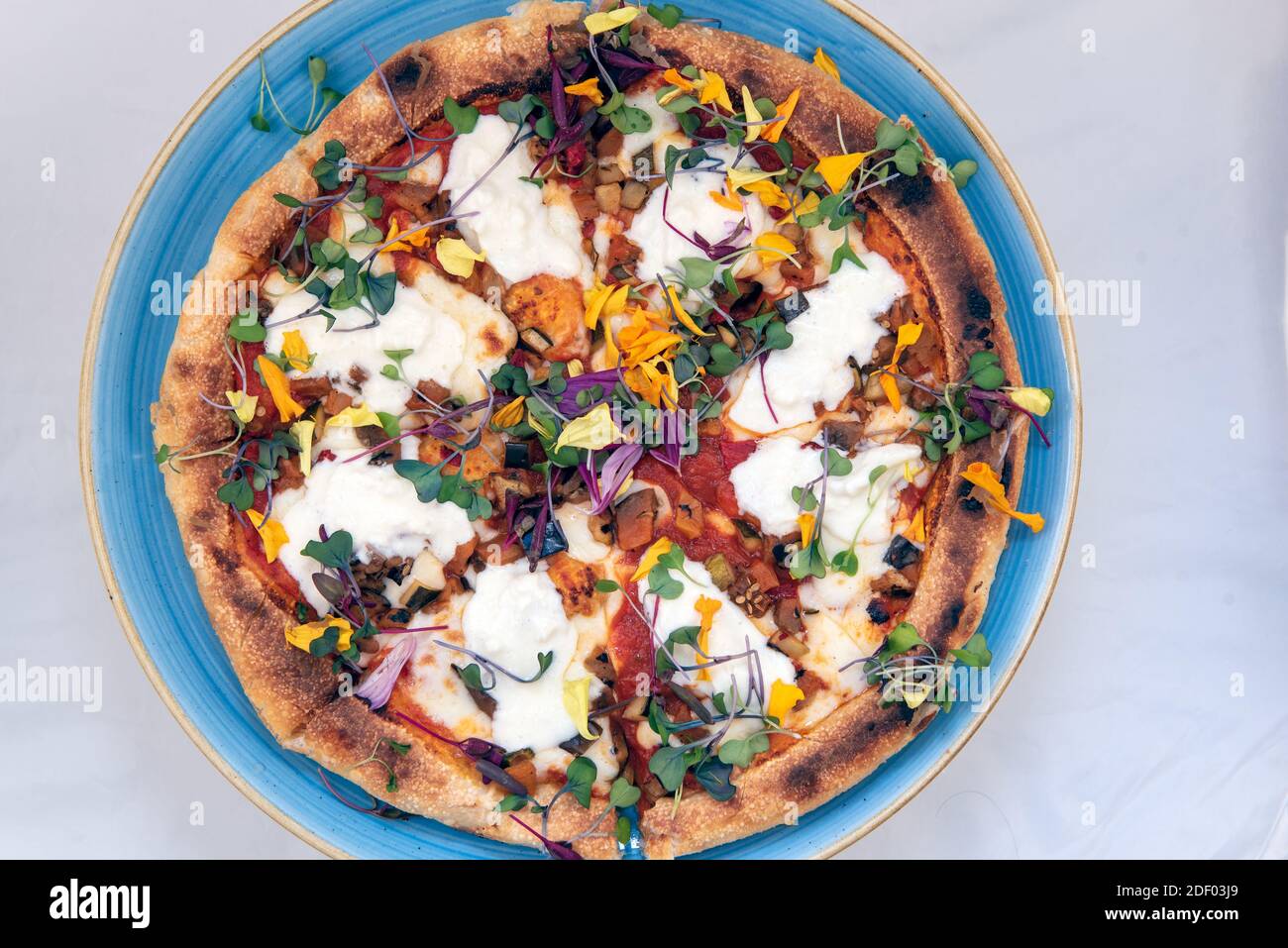 Overhead view of authentic Italian food shows nutritious fresh ...