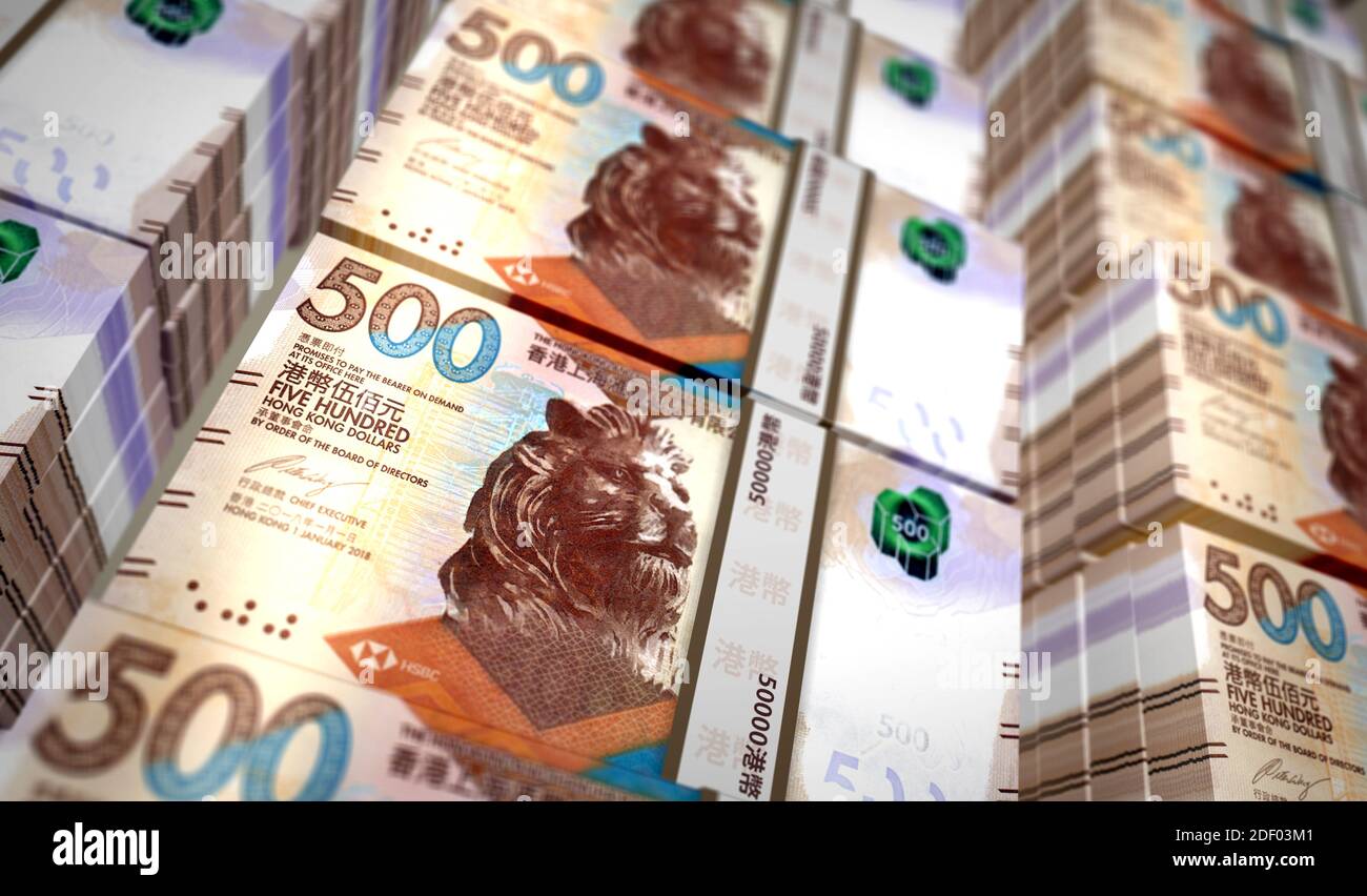 Hong Kong Dollar Money Pack 3d Illustration 500 HKD Banknote Bundle hong-kong-dollar-money-pack-3d-illustration-500-hkd-banknote-bundle