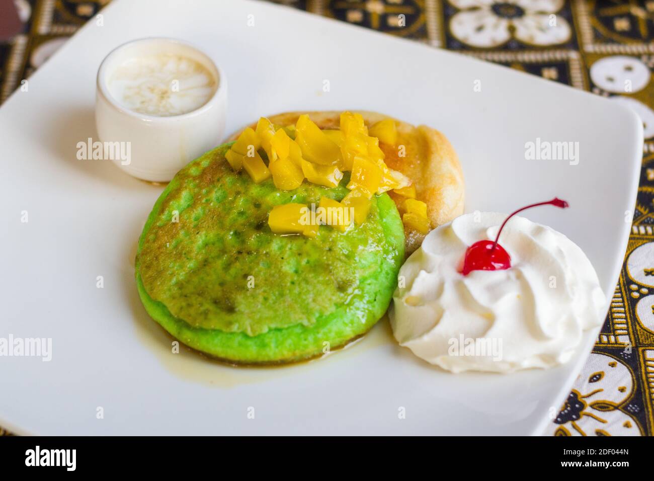 Pancake breakfast in Cafe Batavia in Jakarta, Indonesia Stock Photo - Alamy