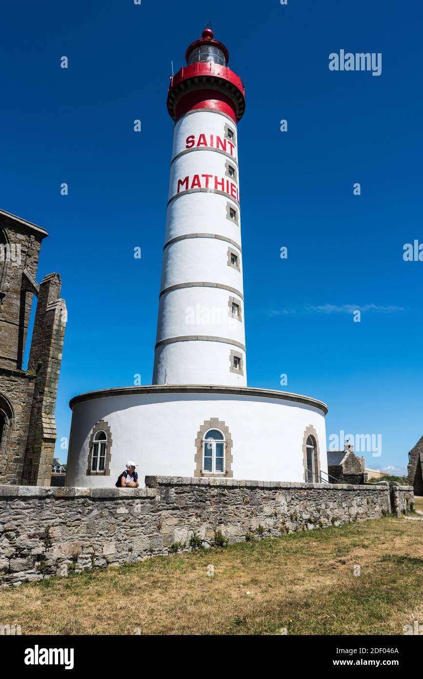 Exterior of the Saint-Mathieu lighthouse, Brittany, France, Europe ...