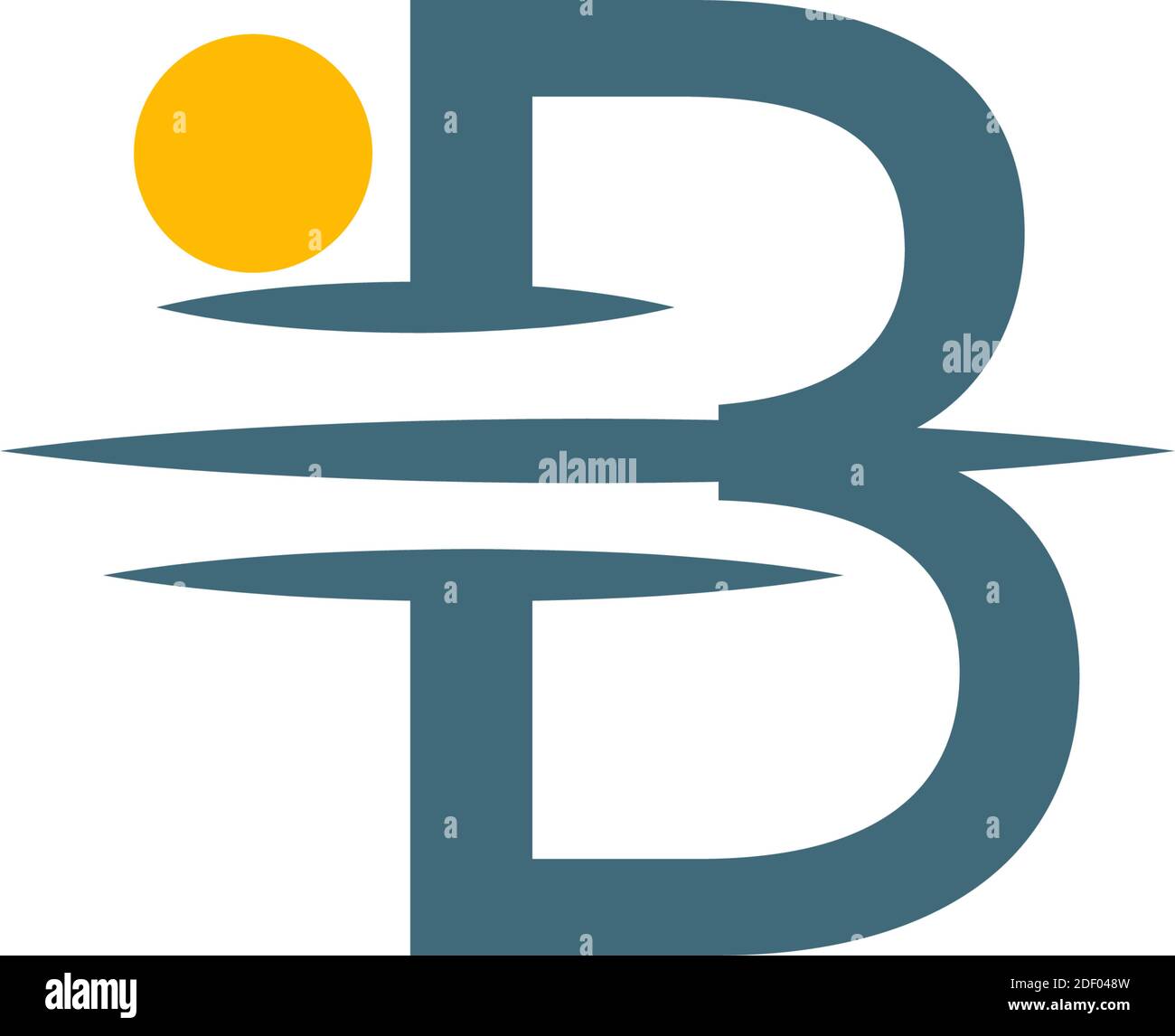Logo icon Letter B with sunset icon design illustration Stock Vector ...