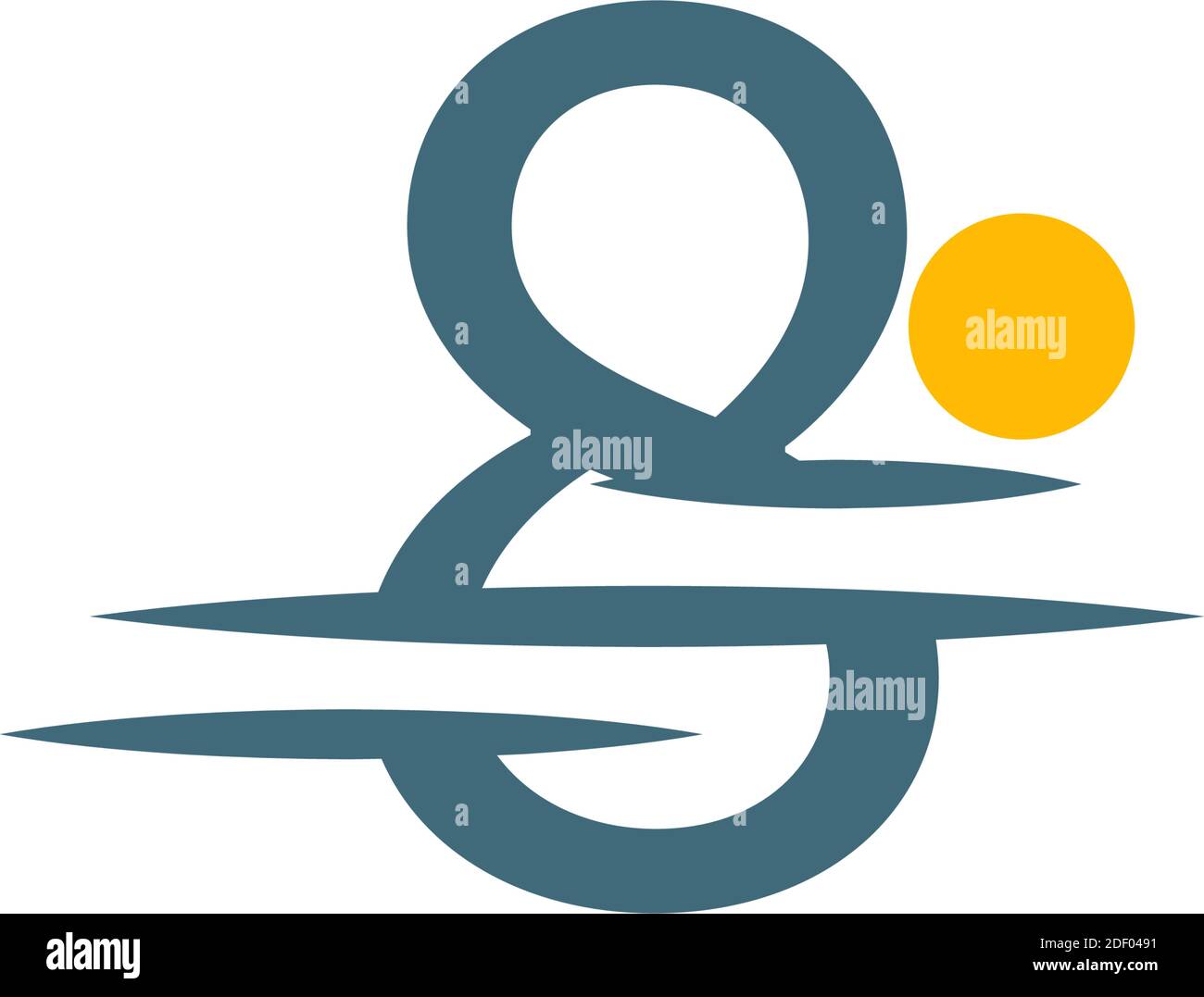 Logo icon number 8 with sunset icon design illustration Stock Vector ...