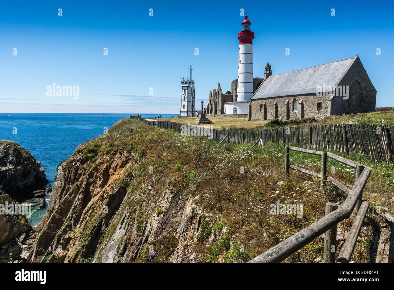 Exterior of the Saint-Mathieu lighthouse, Brittany, France, Europe ...