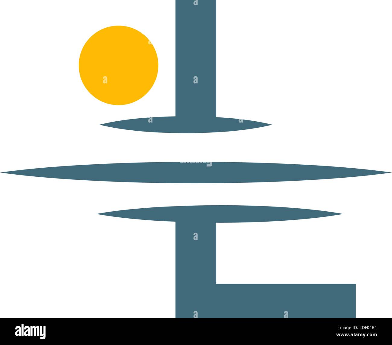 Logo icon Letter L with sunset icon design illustration Stock Vector ...