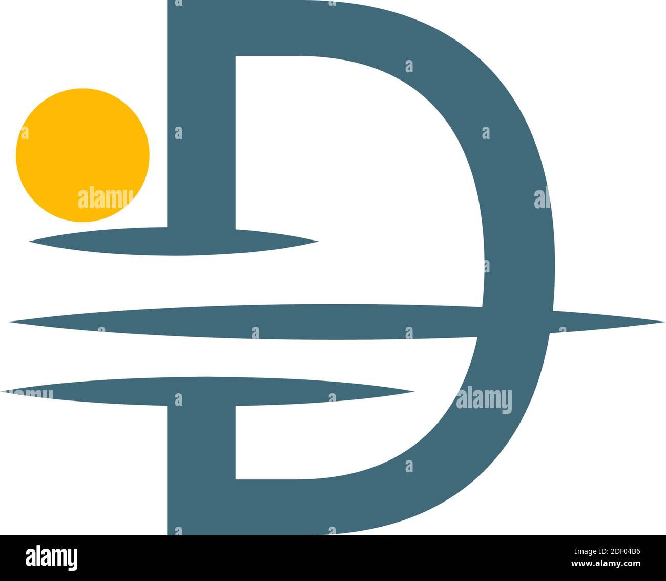 Logo icon Letter D with sunset icon design illustration Stock Vector ...