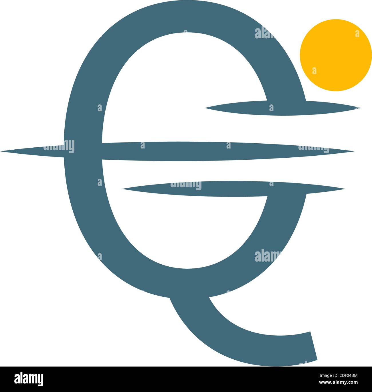 Logo icon Letter Q with sunset icon design illustration Stock Vector ...