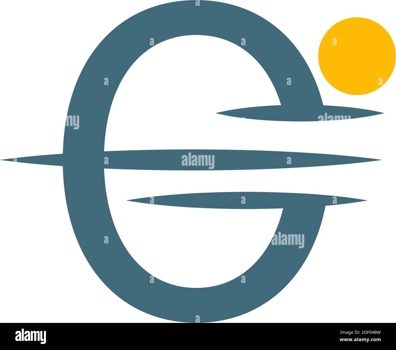 Logo icon Letter O with sunset icon design illustration Stock Vector ...