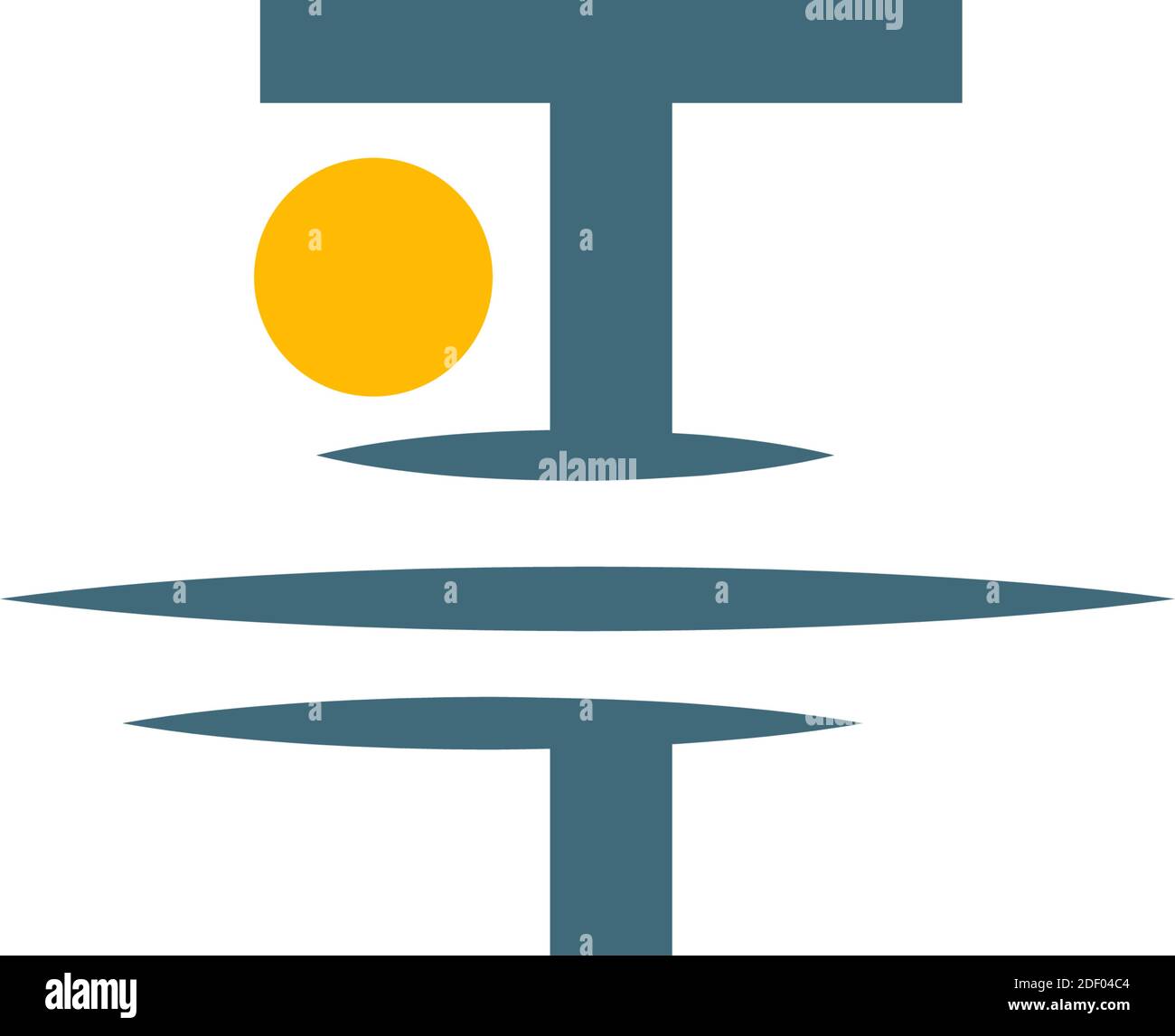 Logo icon Letter T with sunset icon design illustration Stock Vector ...