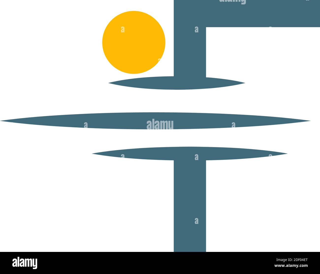 Logo icon Letter F with sunset icon design illustration Stock Vector ...