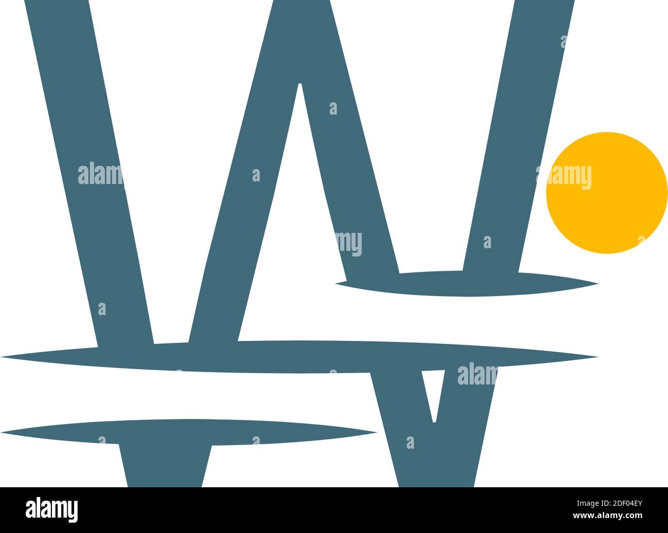 Logo icon Letter W with sunset icon design illustration Stock Vector ...