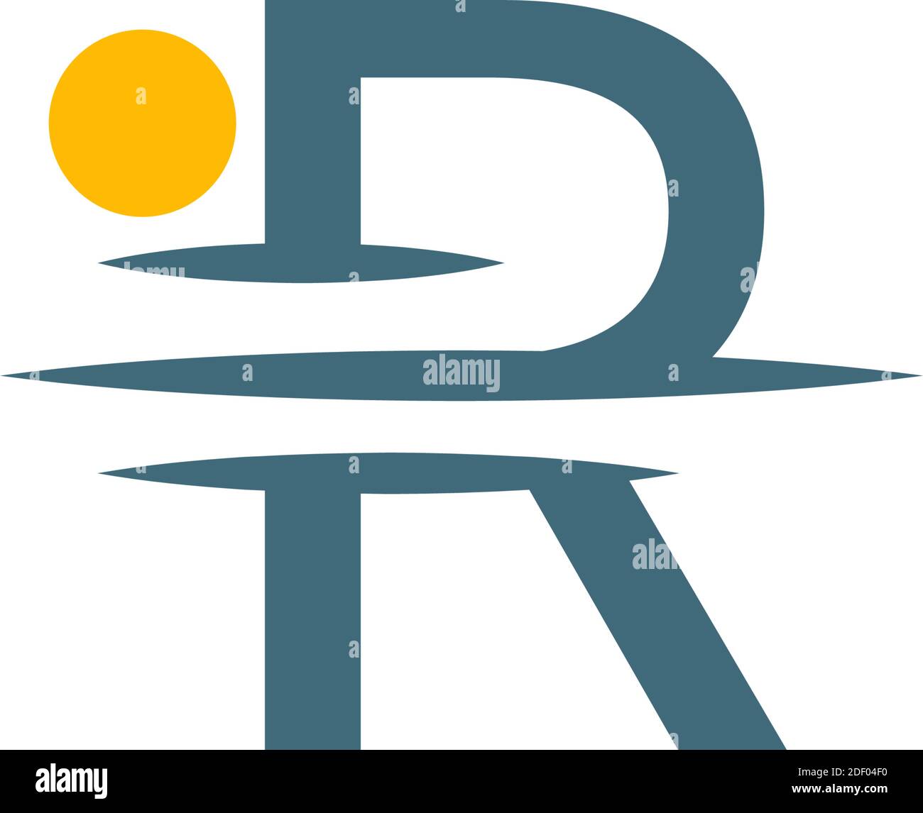 Logo icon Letter R with sunset icon design illustration Stock Vector ...
