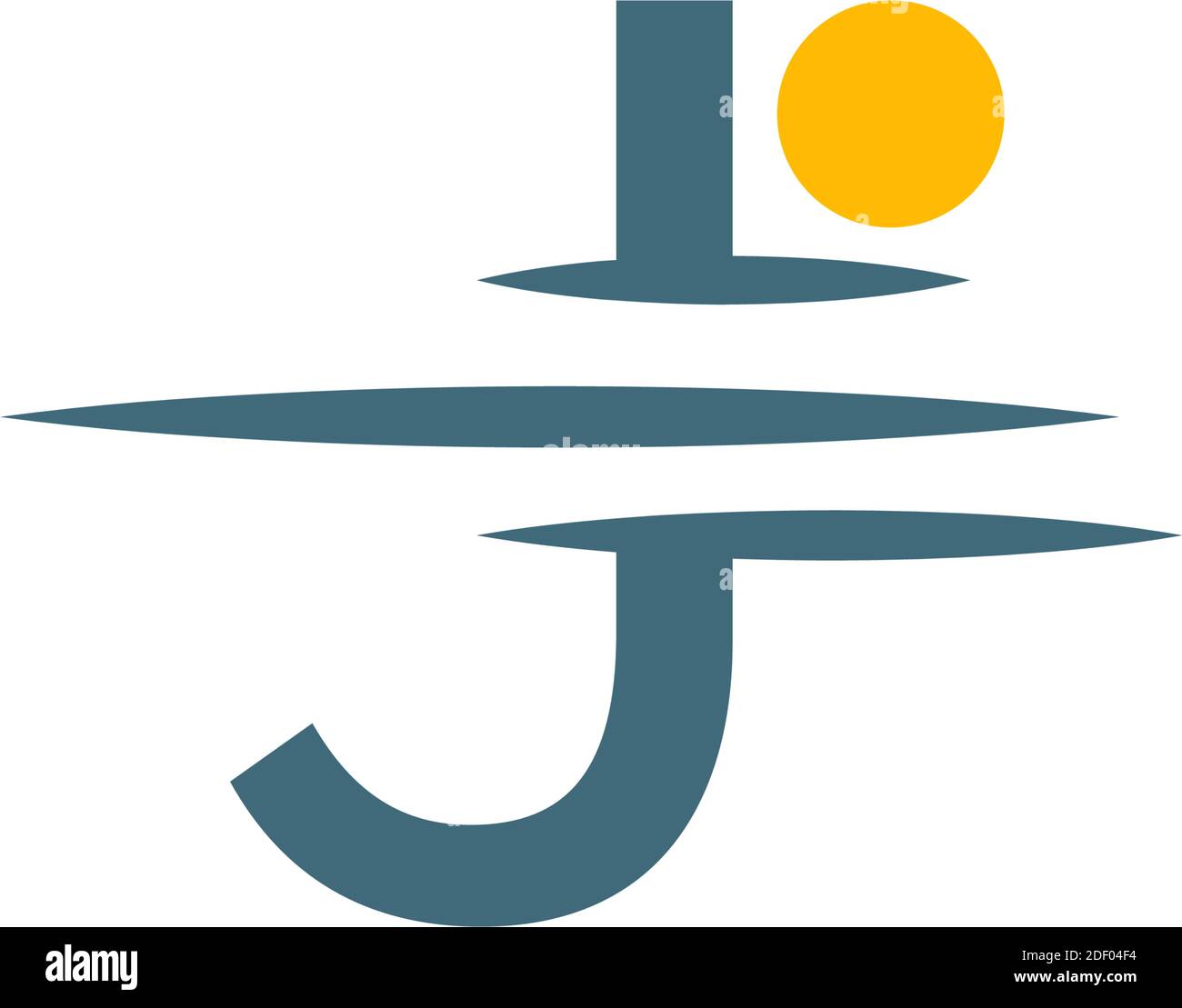 Logo icon Letter J with sunset icon design illustration Stock Vector ...