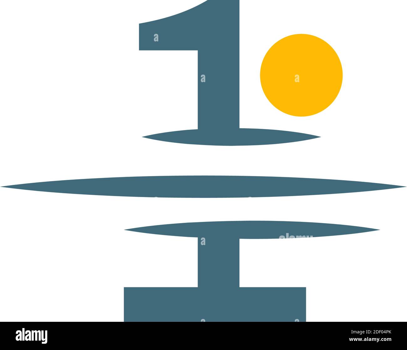 Logo icon number 1 with sunset icon design illustration Stock Vector ...