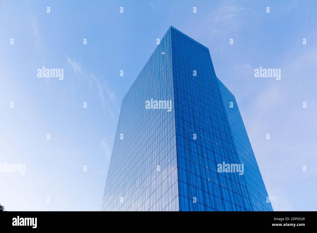 Worm's eye view of the Zuellig Building, a modern structure in Makati ...