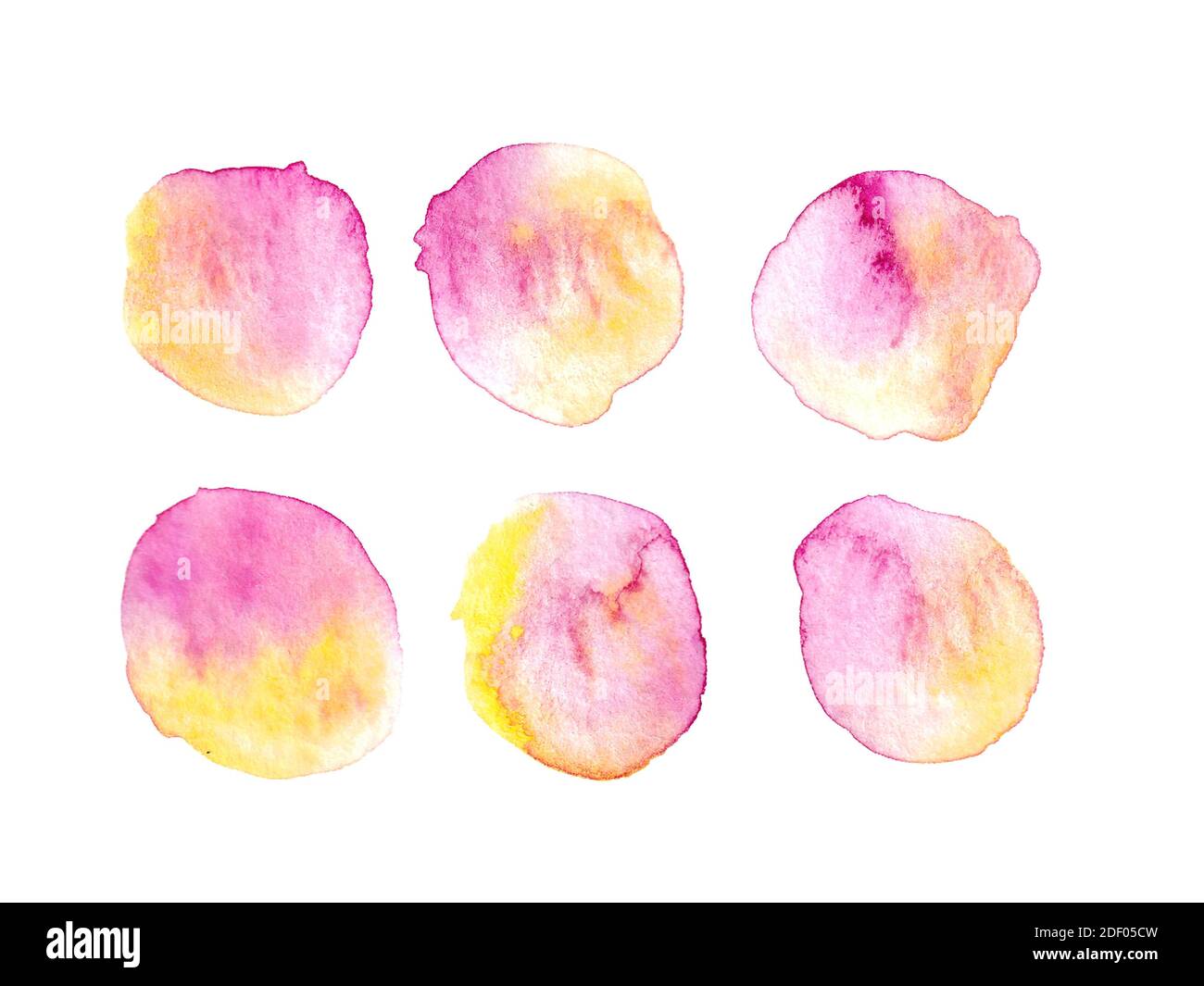 Abstract hand drawn yellow pink watercolor circles Stock Photo - Alamy