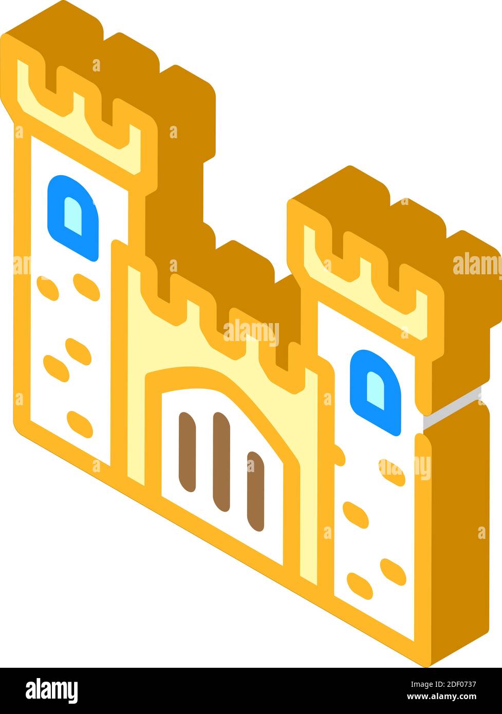 castle medieval building isometric icon vector illustration Stock ...
