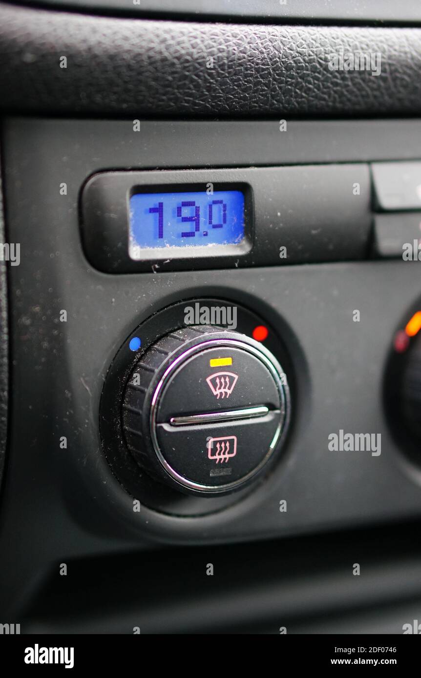 A vertical shot of air conditioning buttons of a modern car Stock Photo ...