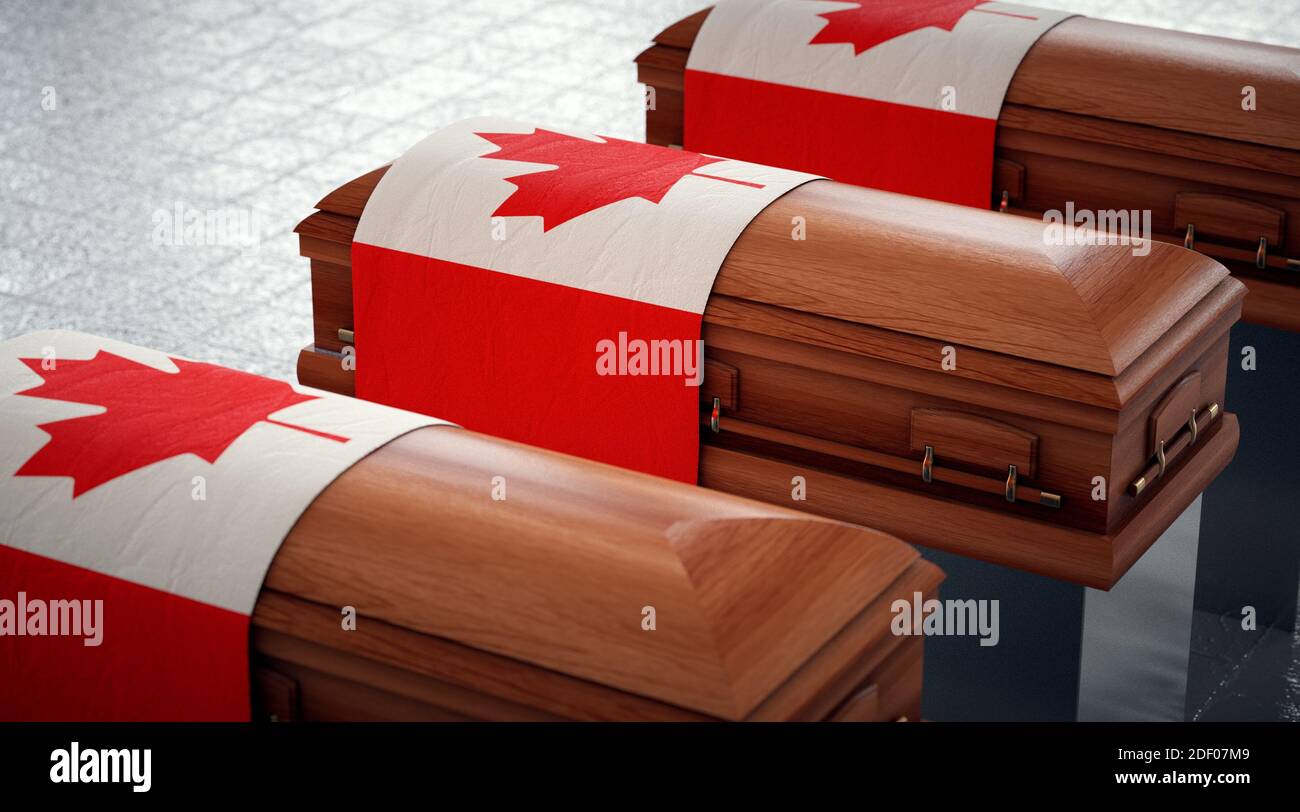 State funeral in Canada. Coffins in national pavilion Stock Photo - Alamy