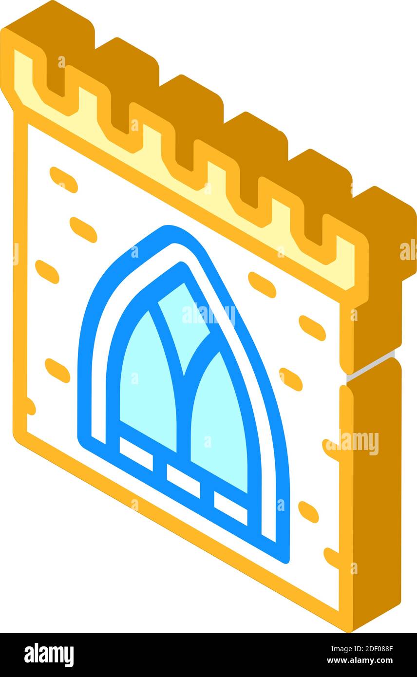 window of ancient castle isometric icon vector illustration Stock ...