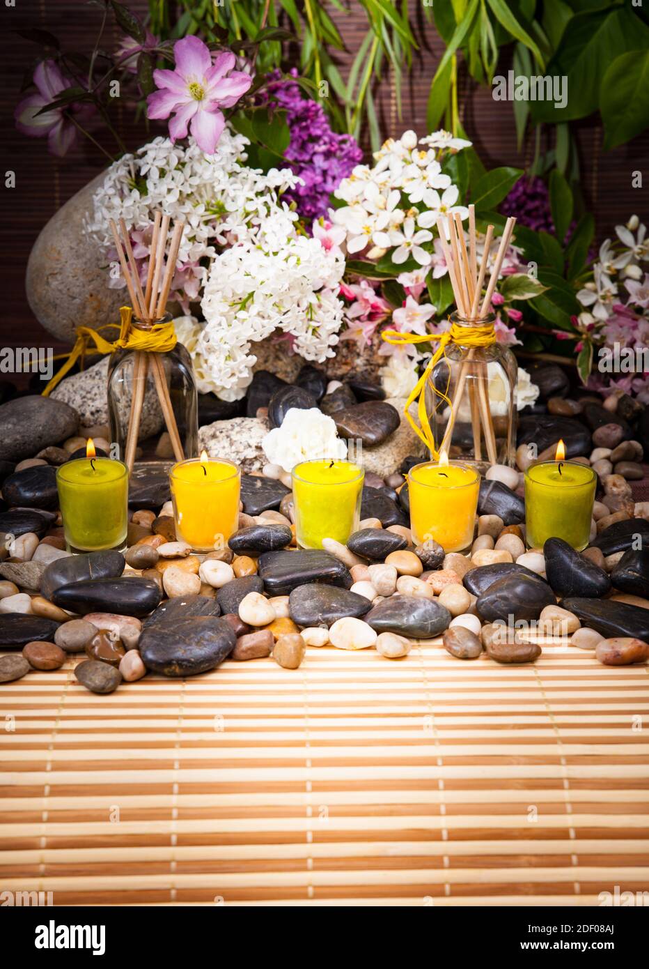 Aromatherapy, spa, beauty treatment and wellness background with ...