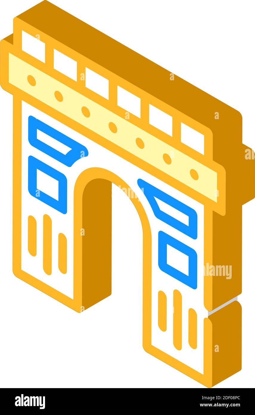 arch construction isometric icon vector illustration color Stock Vector ...