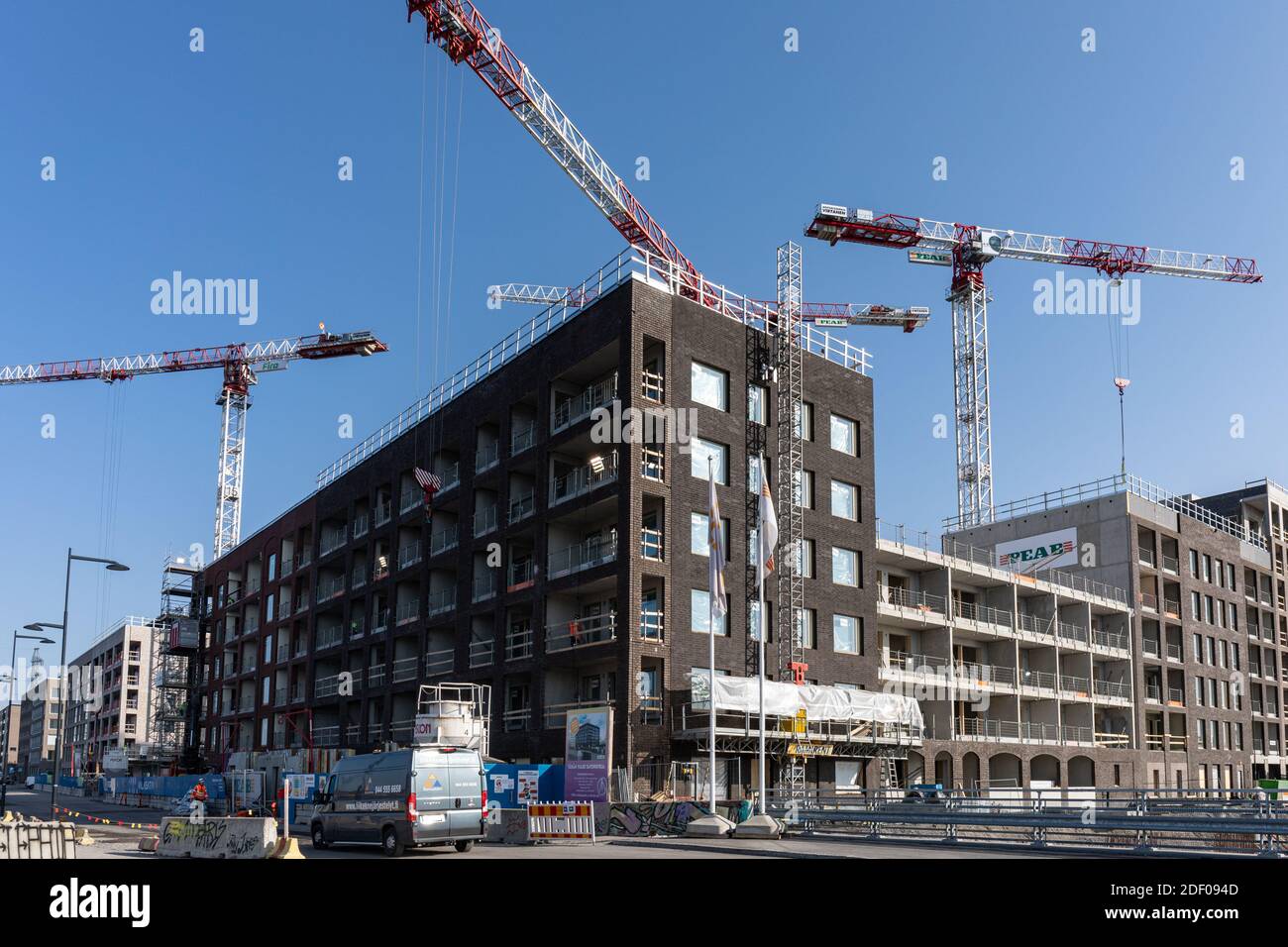 Construction site in Sompasaari district of Helsinki, Finland Stock ...