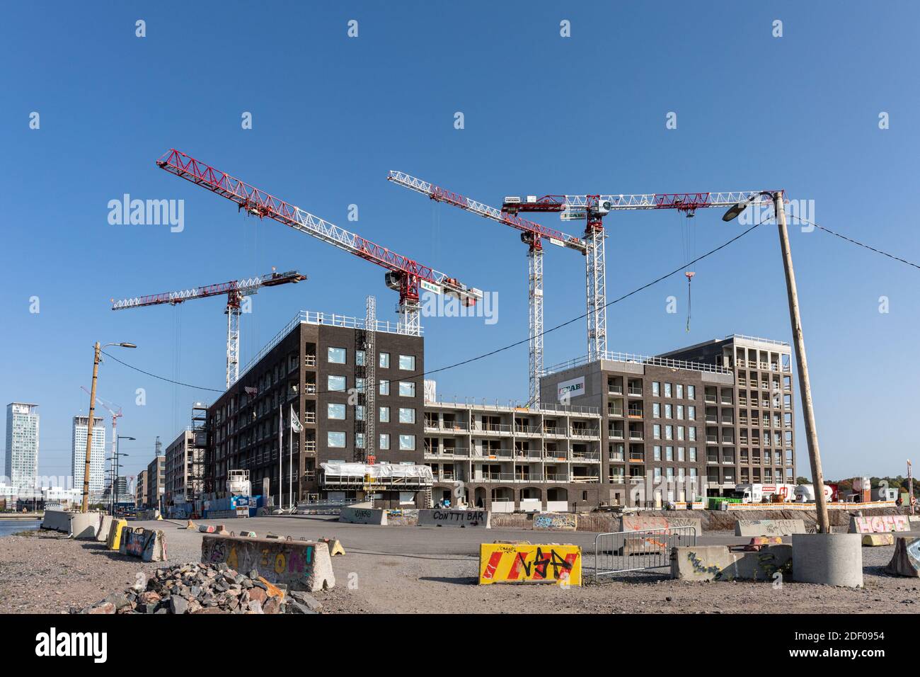 Sompasaari residential district under construction in Helsinki, Finland ...