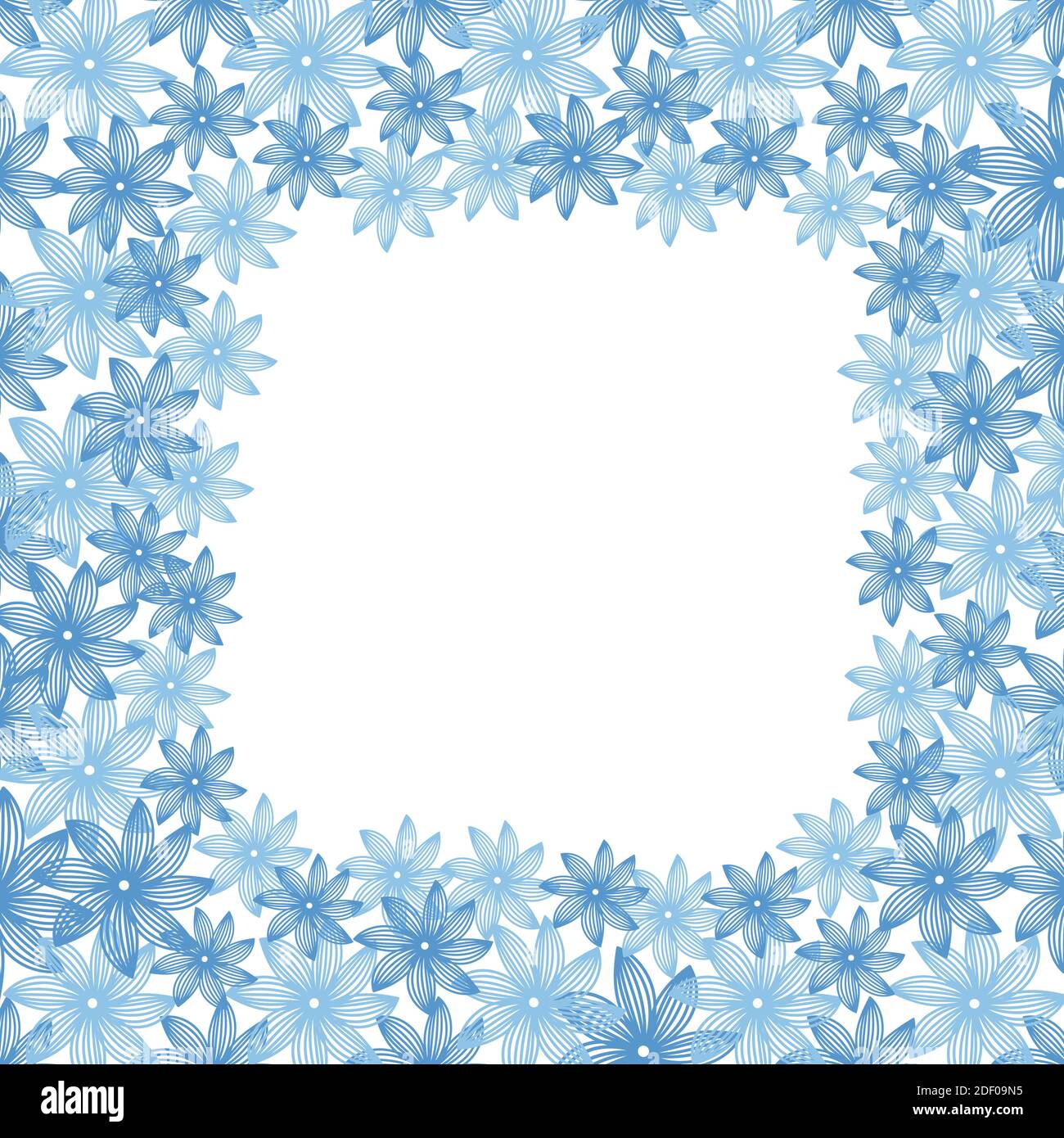 Flower vector frame. Blue flowers. Pattern for opening, poster ...