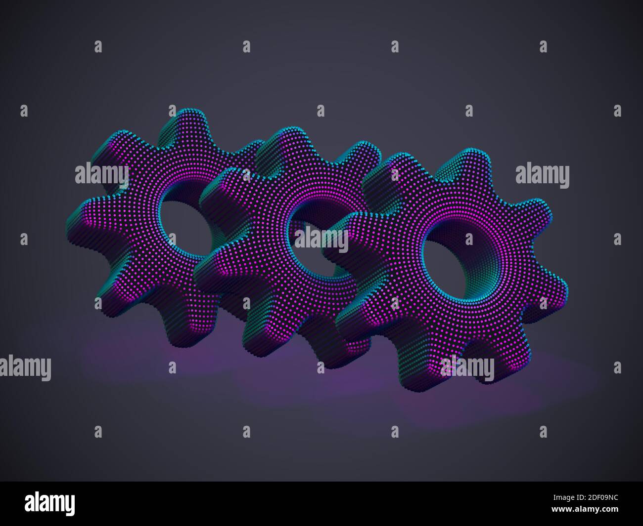 3D digital futuristic gears on gray background Stock Vector Image & Art ...