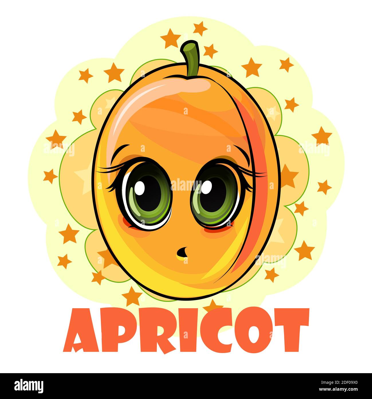 Apricot fruits on an abstract background. Face. Inscription. Isolated ...