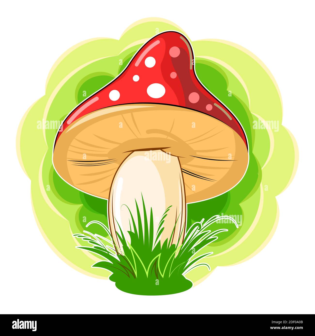 Little red fly agaric mushroom in Stock Vector Images - Alamy