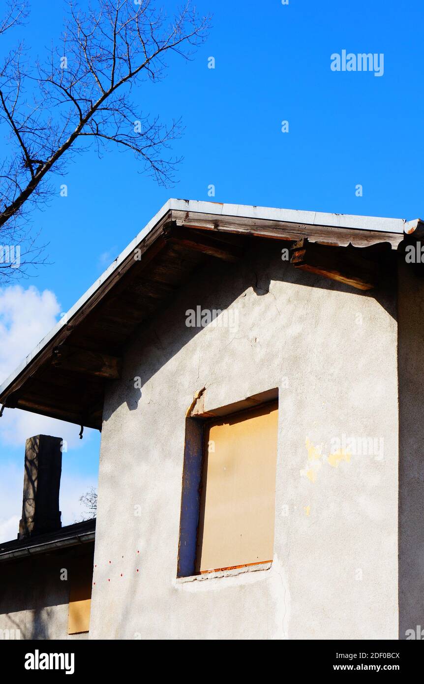 The facade of an old building with chipped cement Stock Photo - Alamy