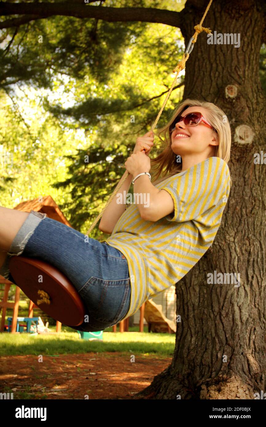 Fun with rope swing hi-res stock photography and images - Alamy