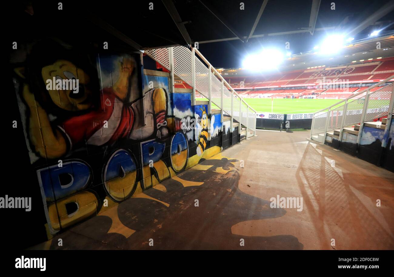 Murals inside the Riverside Stadium, Middlesbrough Stock Photo - Alamy