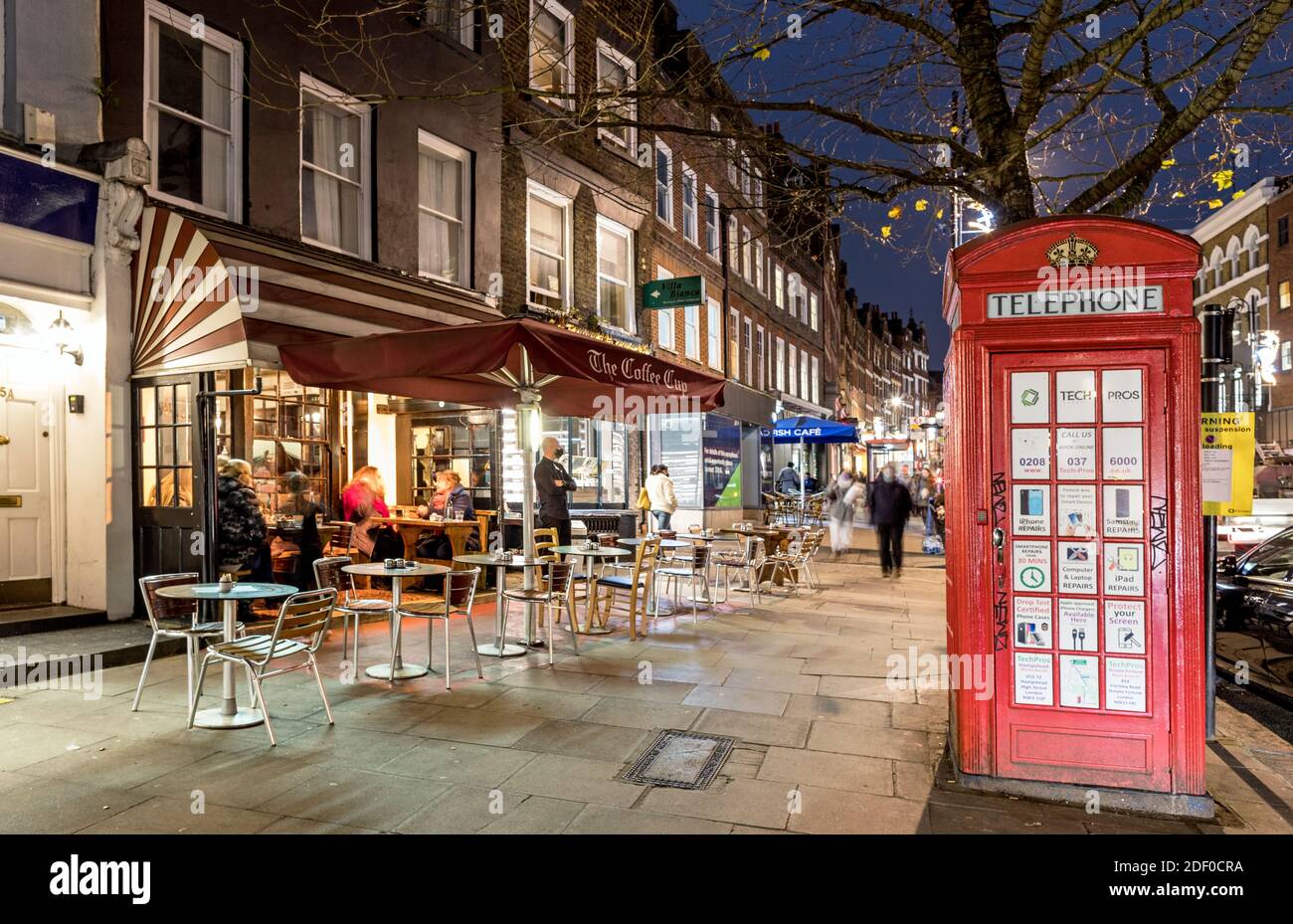 Christmas Lights In Hampstead at Night London UK Stock Photo - Alamy