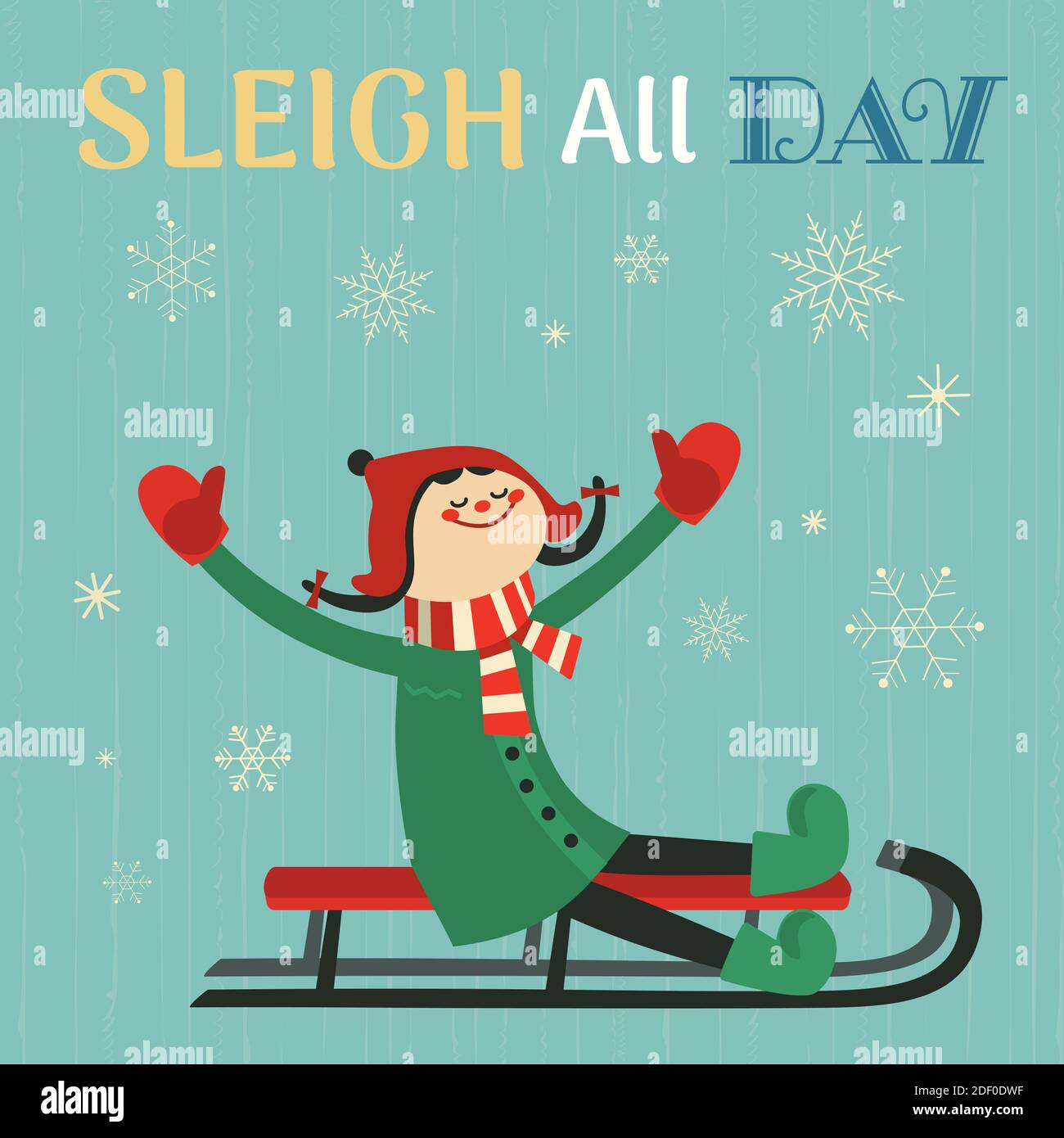 Sleigh All Day fancy vector poster Stock Vector Image & Art - Alamy