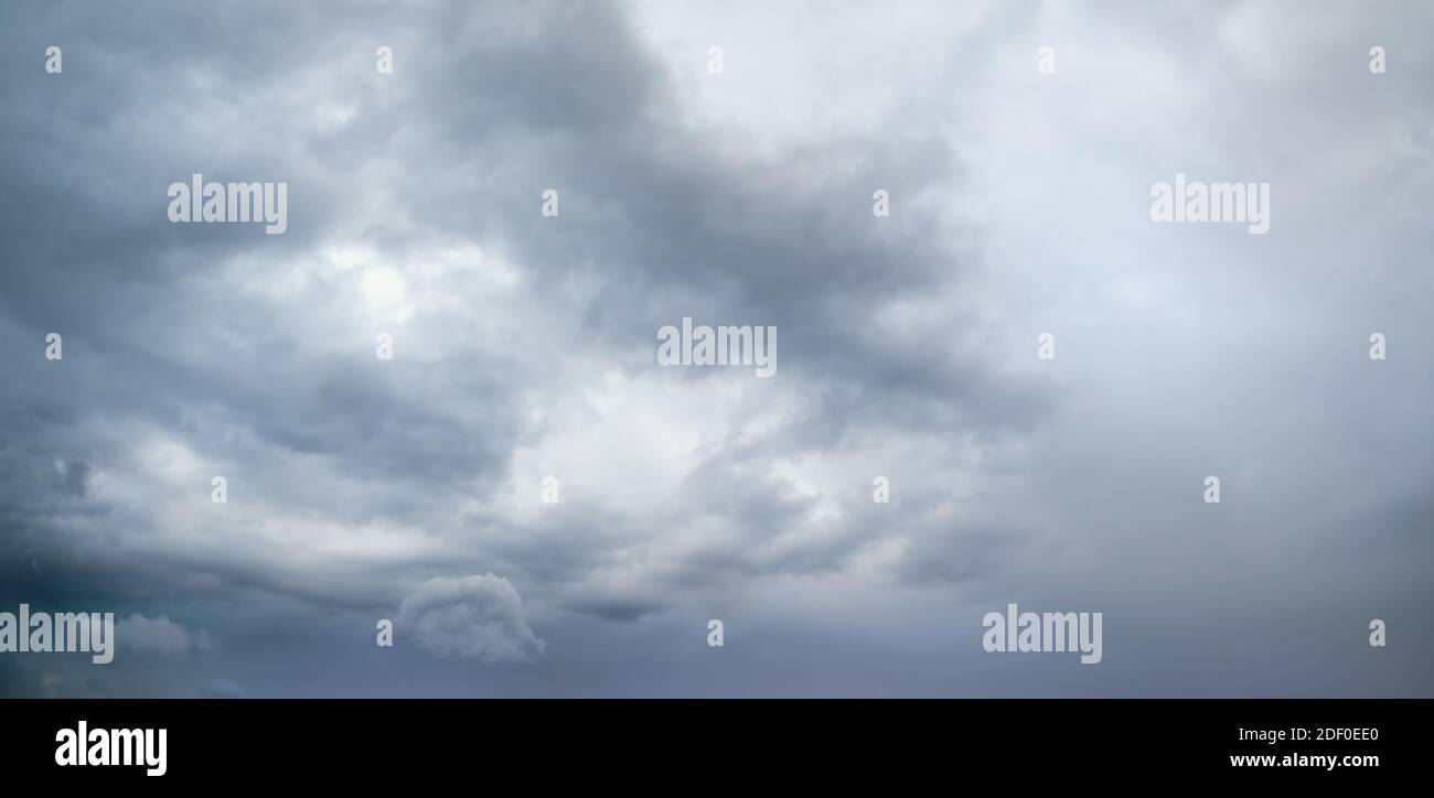 Clouds in the overcast sky view. Climate, environment and weather ...