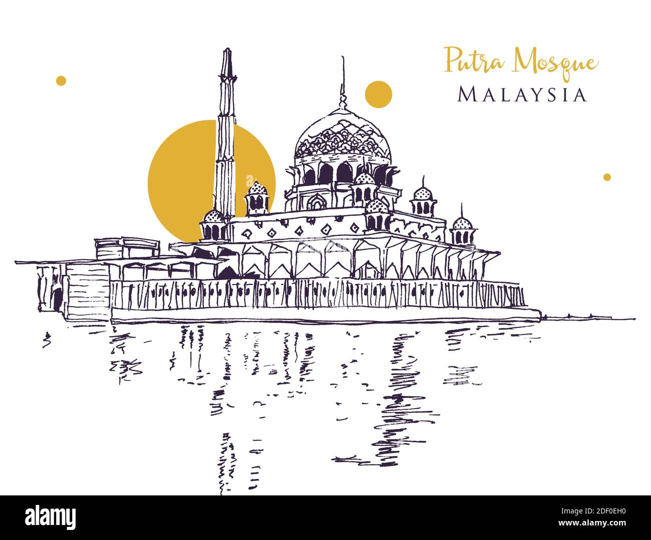 Putrajaya mosque dome Stock Vector Images - Alamy