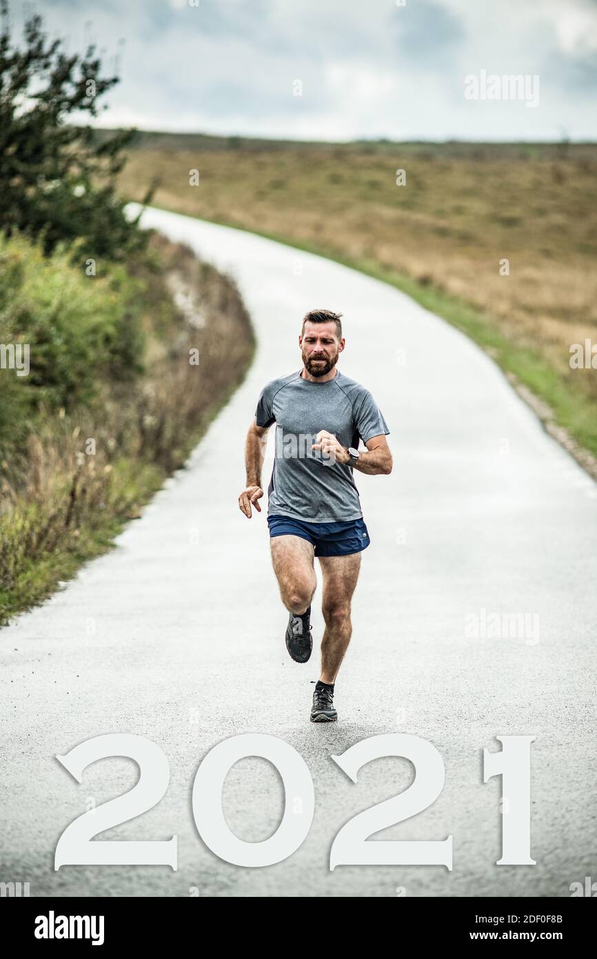 Man silhouette business road success hi-res stock photography and ...