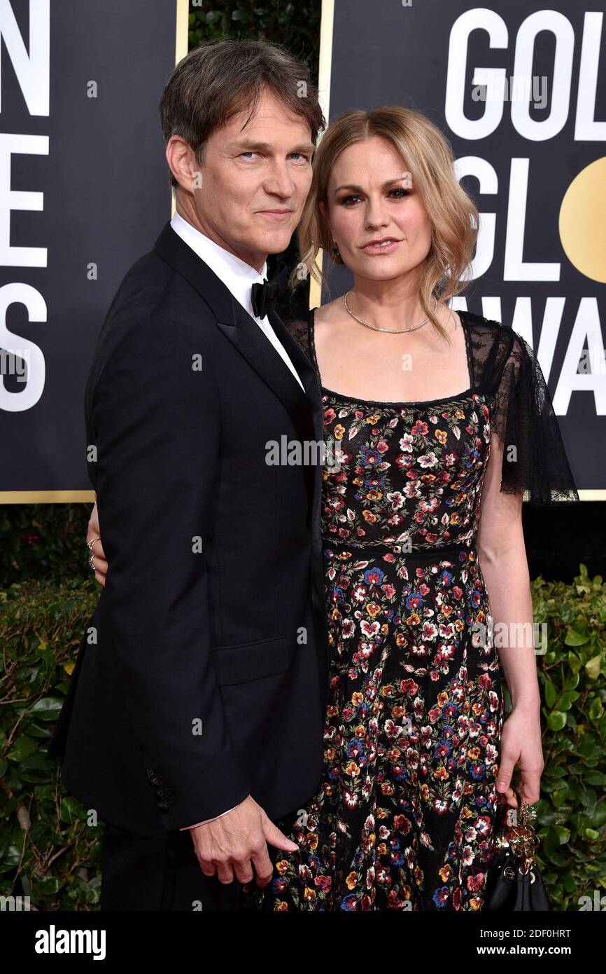 Stephen Moyer and Anna Paquin attending the 77th Golden Globe Awards ...