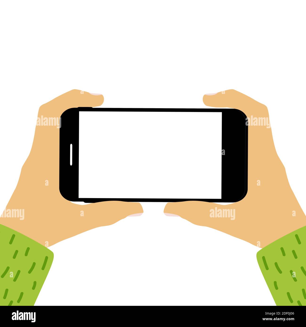 Hand holding mobile phone with empty screen template. Can be used for ...