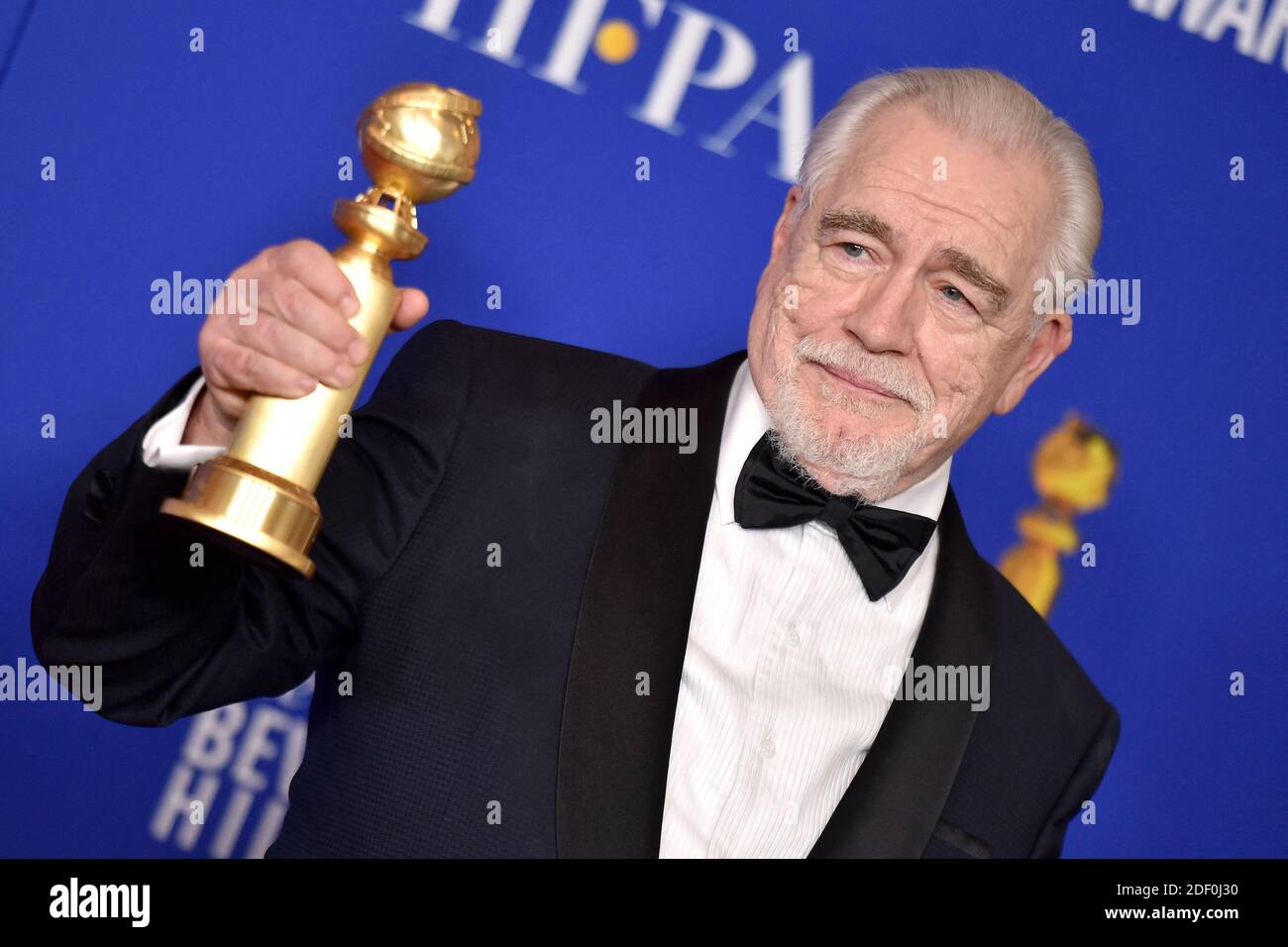 Brian Cox poses in the press room of the 77th Annual Golden Globes ...