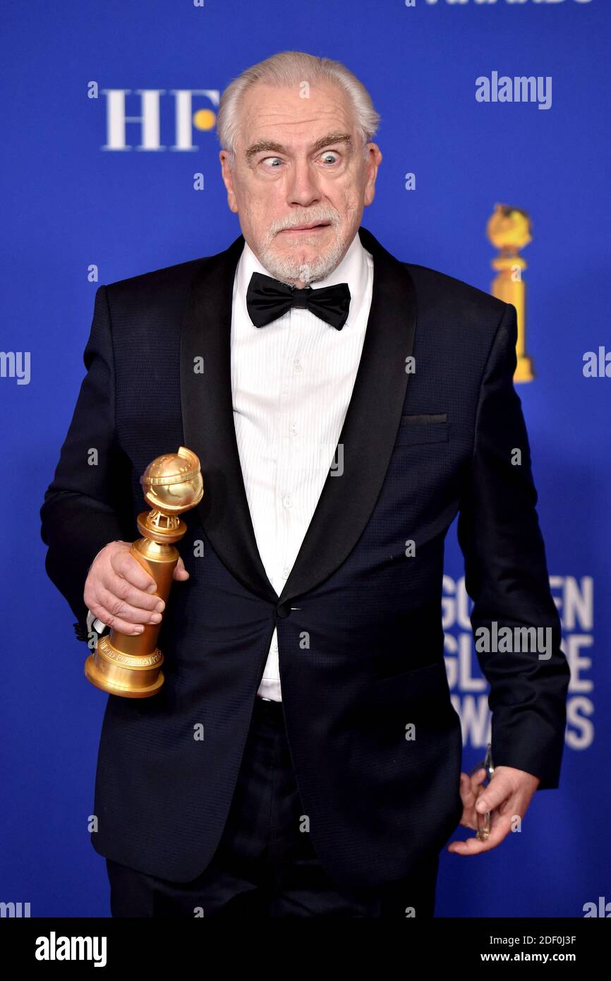 Brian Cox poses in the press room of the 77th Annual Golden Globes ...