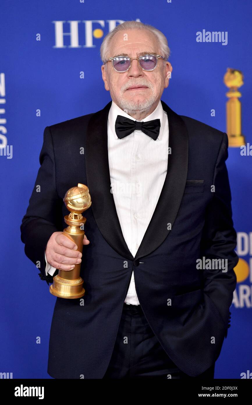 Brian Cox poses in the press room of the 77th Annual Golden Globes ...