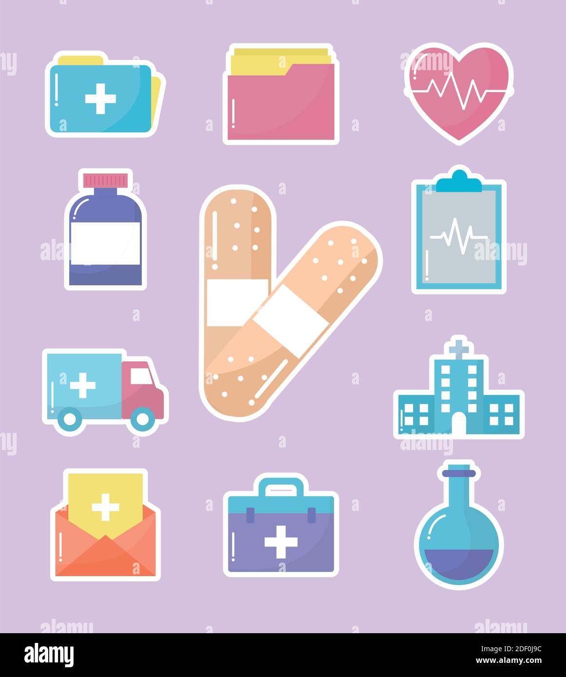 set of medical icons in pink background Stock Vector Image & Art - Alamy