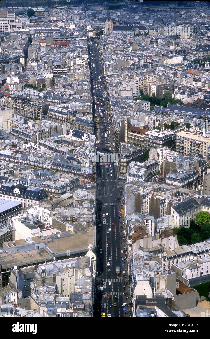 Aerial view of boulevard in Paris, France Stock Photo - Alamy