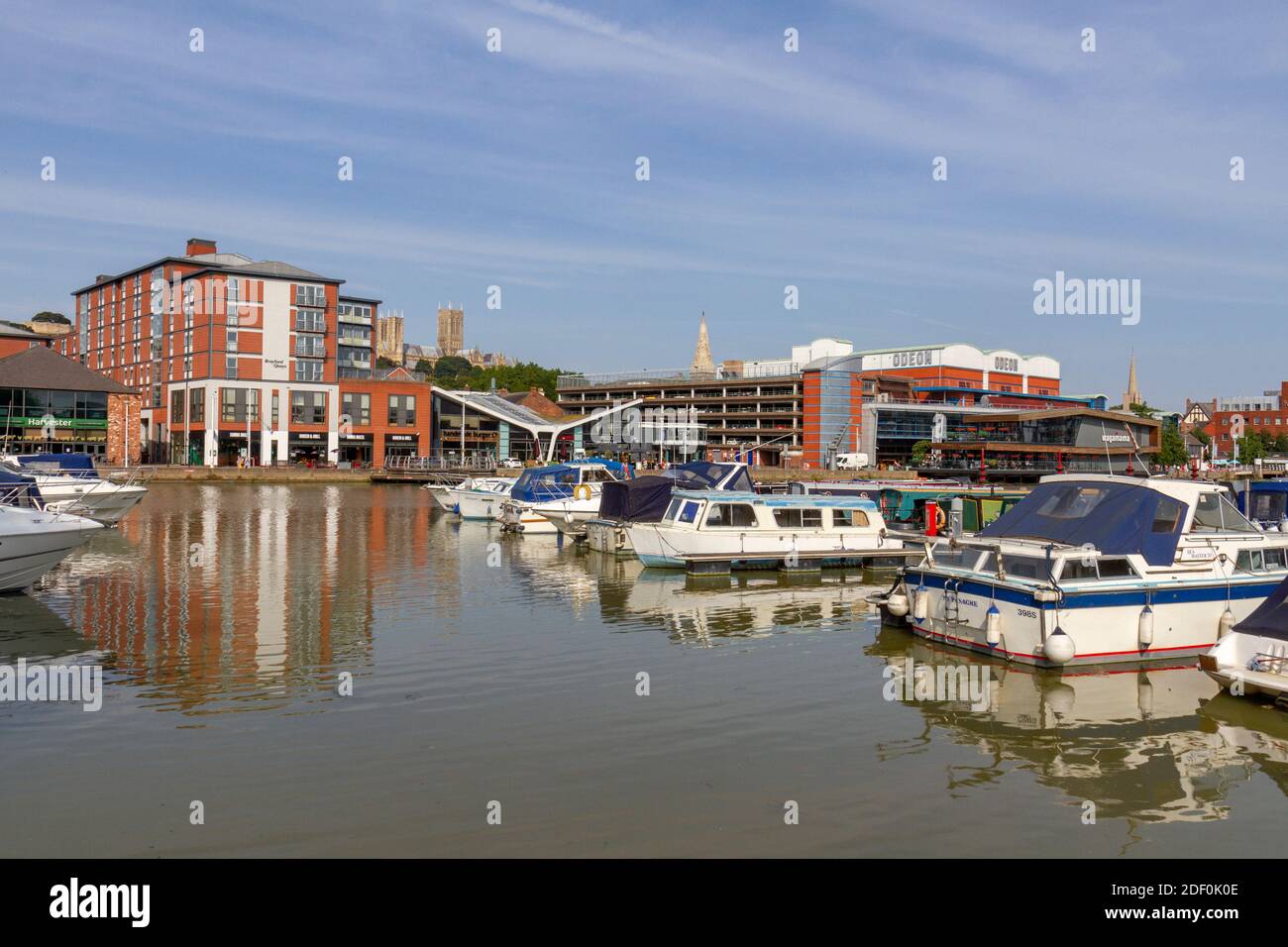 View across Lincoln's Brayford Waterfront towards the Odeon cinema ...