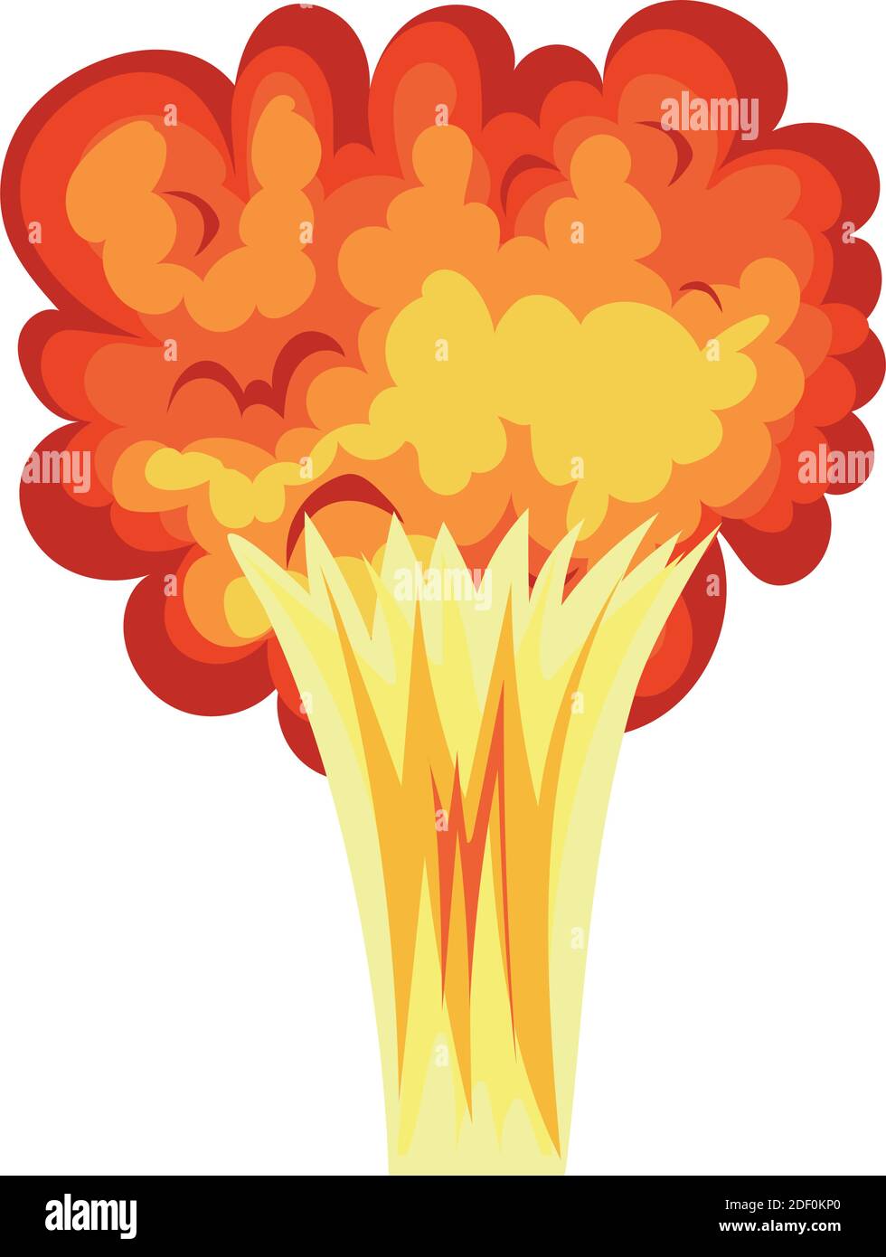 fire cloud of orange, red and yellow color on white background Stock ...