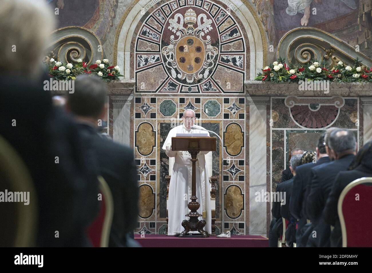 Pope Francis attends an audience with the Members of the Diplomatic ...
