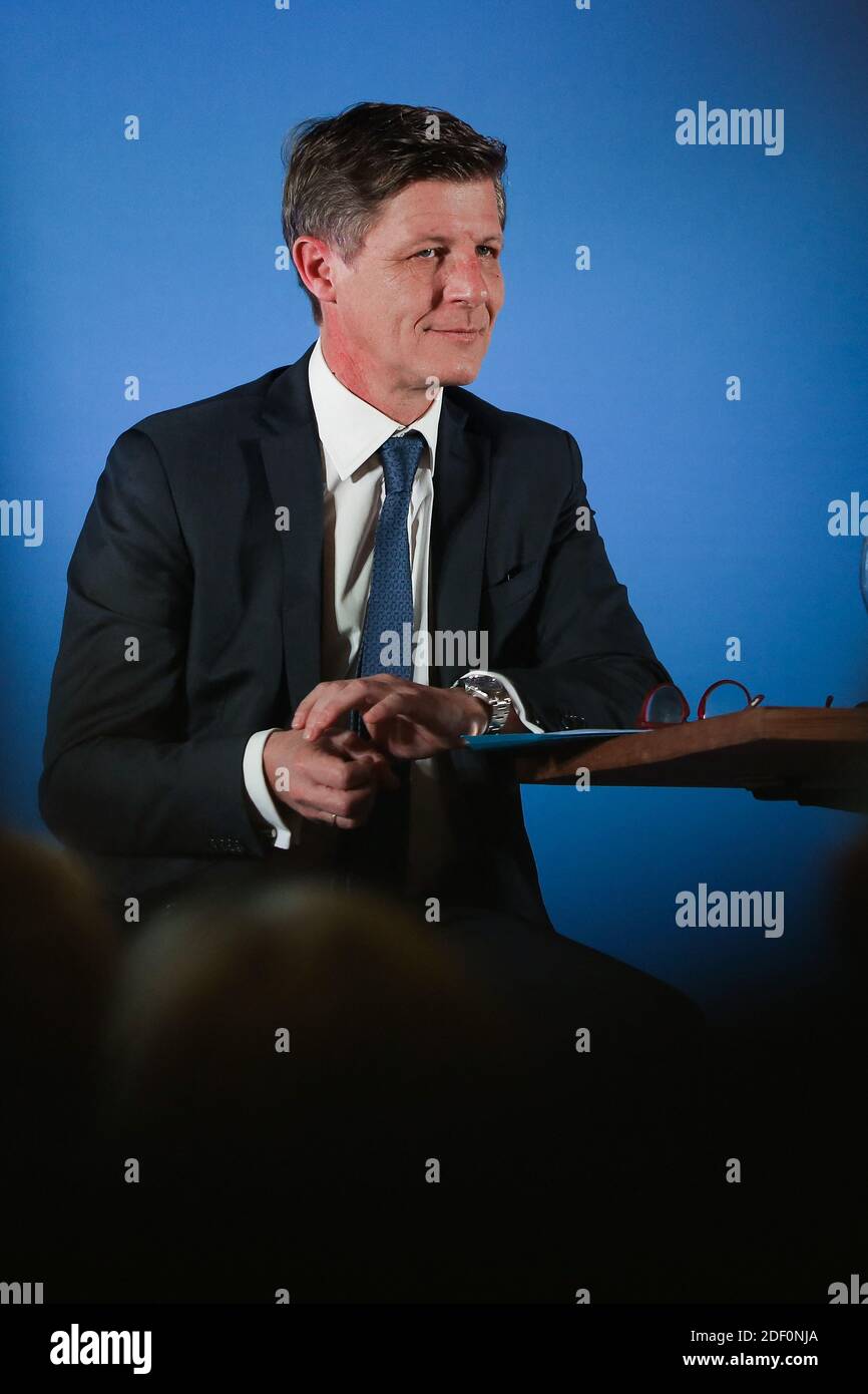 Bordeaux mayor, Nicolas Florian, presenting his new year wishes at the ...